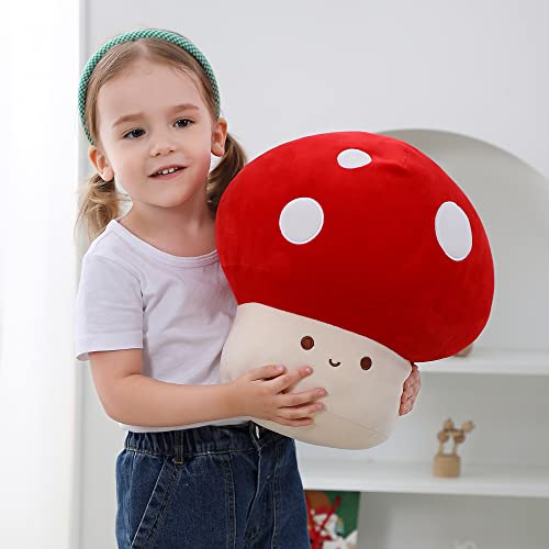 WeBingo Mushroom Plush, 9 Inch Mushroom Plush Pillow, Cute Mushroom Plush, Mushroom Stuffed Animals, Plush Toy Pillows, Mushroom Stuffed Pillow Room Decor Gift for Kids Adults