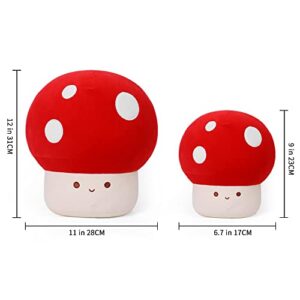 WeBingo Mushroom Plush, 9 Inch Mushroom Plush Pillow, Cute Mushroom Plush, Mushroom Stuffed Animals, Plush Toy Pillows, Mushroom Stuffed Pillow Room Decor Gift for Kids Adults