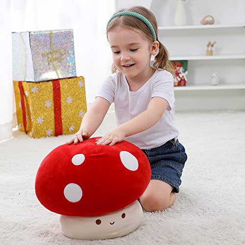 WeBingo Mushroom Plush, 9 Inch Mushroom Plush Pillow, Cute Mushroom Plush, Mushroom Stuffed Animals, Plush Toy Pillows, Mushroom Stuffed Pillow Room Decor Gift for Kids Adults