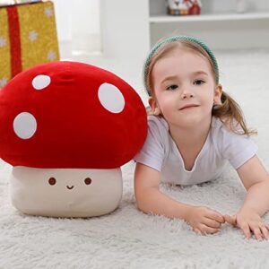 WeBingo Mushroom Plush, 9 Inch Mushroom Plush Pillow, Cute Mushroom Plush, Mushroom Stuffed Animals, Plush Toy Pillows, Mushroom Stuffed Pillow Room Decor Gift for Kids Adults