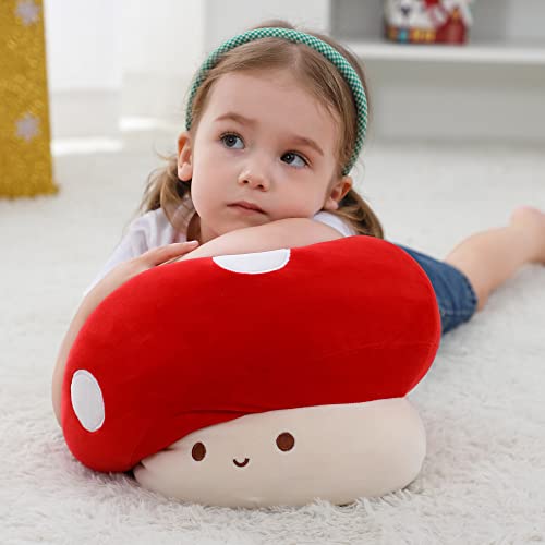 WeBingo Mushroom Plush, 9 Inch Mushroom Plush Pillow, Cute Mushroom Plush, Mushroom Stuffed Animals, Plush Toy Pillows, Mushroom Stuffed Pillow Room Decor Gift for Kids Adults