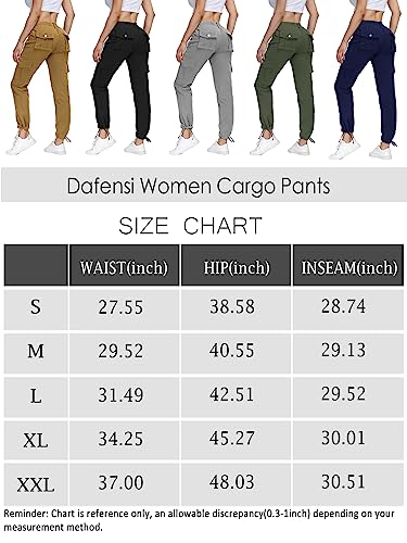 Dafensi Cargo Pants for Women Stretchy Cargo Joggers Casual Lightweight Hiking Pants ArmyGreen XL