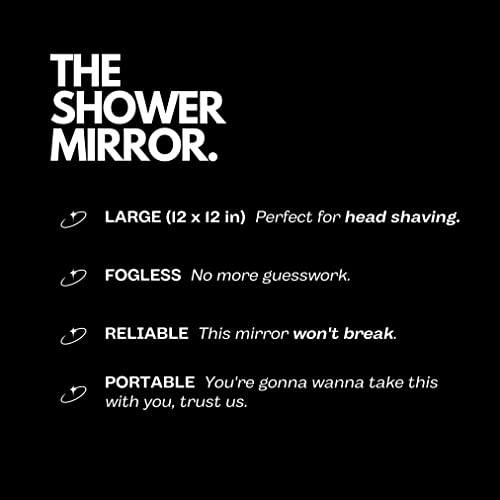 Domepeace Large (12x12in) Fogless Shower Mirror for Shaving - Powerful Suction Cup, No Adhesive Required, Shatterproof Travel Mirror