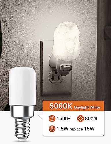 PURSNIC C7 LED Bulb, 15 Watt Light Bulbs Equivalent(1.5W), Daylight White 5000K, S6 Mini LED Bulb E12 Candelabra Bulb, Small Light for Salt Lamp Bulbs, LED Night Light Bulbs for Bedroom, 6 Pack