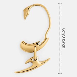 L'VOW CyberPunk Non-Piercing Cuff Earrings Wrap for Unisex Around Ear Irregular Cartilage Clip Accessories Cyborg Costume(S1-Gold)