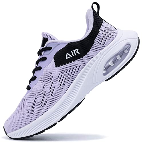 Women's Running Shoes Air Tennis Athletic Fashion Sneakers Lightweight Walking Gym Jogging Sport Workout Shoes Blackpurple US 8.5