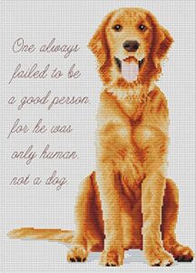 maydear cross stitch kits stamped full range of embroidery starter kit for beginners pre-printed pattern 14ct 2 strands 12.59 * 16.53in - handsome dog