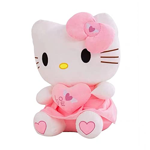 SecretCastle Plush Cat Toys Baby Girls Dolls 30 cm,Kitten Stuffed Animals Cat Fluffy Hugging Pillow with Love Heart Great Gift for Kids, Friends and Family (Pink)