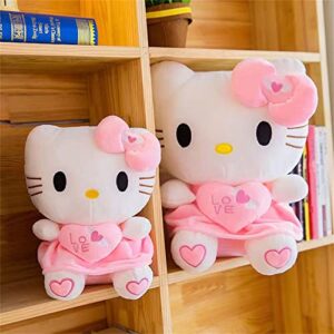 SecretCastle Plush Cat Toys Baby Girls Dolls 30 cm,Kitten Stuffed Animals Cat Fluffy Hugging Pillow with Love Heart Great Gift for Kids, Friends and Family (Pink)