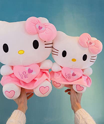 SecretCastle Plush Cat Toys Baby Girls Dolls 30 cm,Kitten Stuffed Animals Cat Fluffy Hugging Pillow with Love Heart Great Gift for Kids, Friends and Family (Pink)