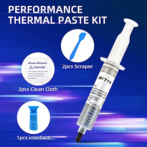 0.7oz / 20g HY710 3.17 W/MK Thermal Paste Tube Kit, High-Performance Thermal Compound Paste Silver Silicone Grease Heatsink for CPU, Processor, Computer, PS4, All Cooler Master