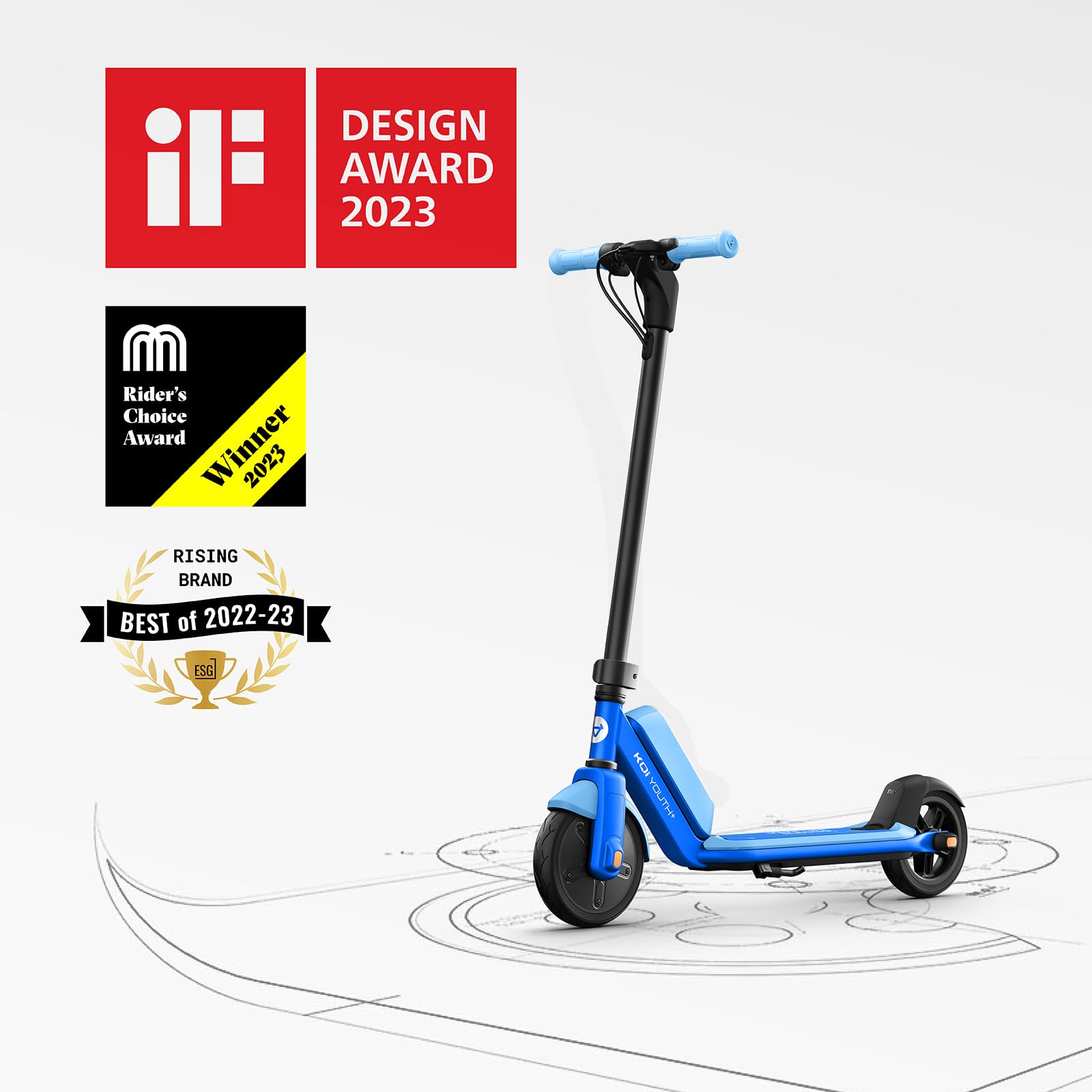 NIU KQi Youth Electric Kids Kick Scooter (Blue)