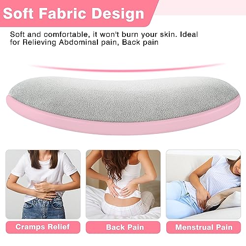 GLYDUNY Heating Pads for Cramps, Period Cramp Massager Portable Cordless Heating Pad with 6 Heat Levels and 6 Massage Modes, Heating Pad for Back Pain Relief Heating Belt Menstrual Heating Pad, Pink