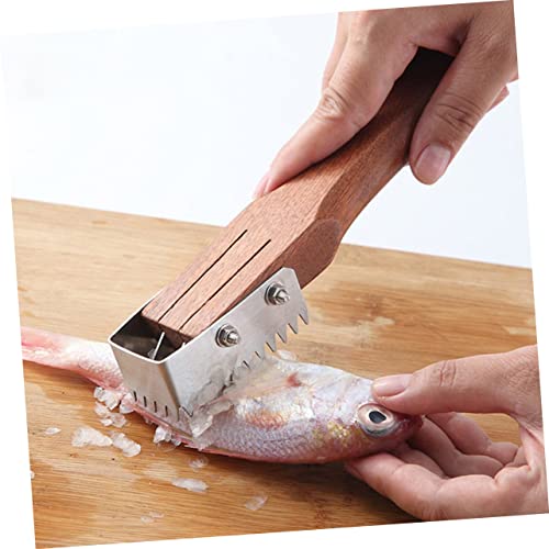 Yardwe 2pcs Fish Scale Brush Hand Tools Seafood Tools Stainless Steel Peeler Fish Skinne Scaler Seafood Scale Scraper Handheld Fish Scaler Fish Remover Removing Fish Scale Tools Fishing