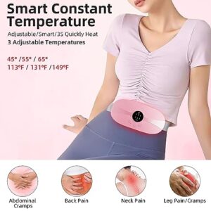 kissleaf Heating Pad,Portable Cordless Heating Pad Fast Heating,Heating Pads for Cramps with 3 Heat Levels and 3 Vibration Massage Modes,Menstrual Heating Pad Gift for Women and Girl