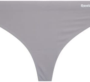 Reebok Women?s Underwear ? Stretch Performance Thong (3 Pack), Size Medium, Coral/Grey/Black