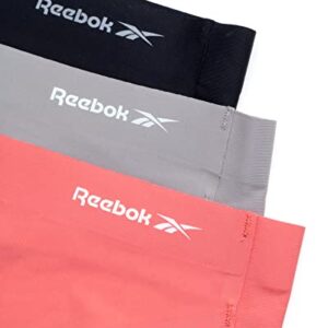 Reebok Women?s Underwear ? Stretch Performance Thong (3 Pack), Size Medium, Coral/Grey/Black