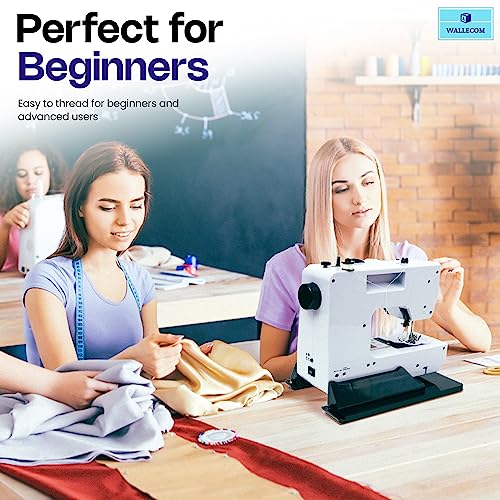 WALLECOM Portable Sewing Machine for Beginners with 38 Stitch Applications and 42 Pcs Sewing Kit- Small Sewing Machine with Dual Speed, Reverse Stitching and Foot Pedal- Easy to Use Electrical Sew Machine