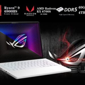 ASUS 2023 ROG Zephyrus 14" WQXGA 120Hz Gaming Laptop, AMD Ryzen-9 6900HS, 40GB DDR5 RAM, 4TB PCIe SSD, RGB Backlit Keyboard, AMD Radeon RX 6700S, Win 11, White, 32GB SnowBell USB Card