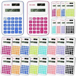 treela 30 pcs pocket size calculator for students bulk mini handheld calculator basic standard calculators with button battery 8 digit display desktop calculator for school kids teacher (mixed color)