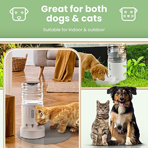 JUNSPOW Pet Water Dispenser 4L [Comes with Pet Placemat] Cat Dog Water Dispenser Automatic Water Dispenser Pet Water Bowl for Medium and Small Dog Cats