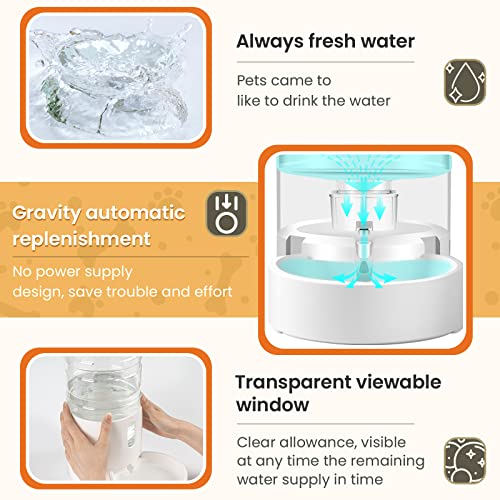 JUNSPOW Pet Water Dispenser 4L [Comes with Pet Placemat] Cat Dog Water Dispenser Automatic Water Dispenser Pet Water Bowl for Medium and Small Dog Cats