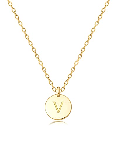 MIDDLUX V Necklace, Gold Initial Necklace, Personalized Gifts for Girls, Best Friends Necklace, Girls Initial Necklace, Name Necklace Personalized for Women, Sister Necklaces