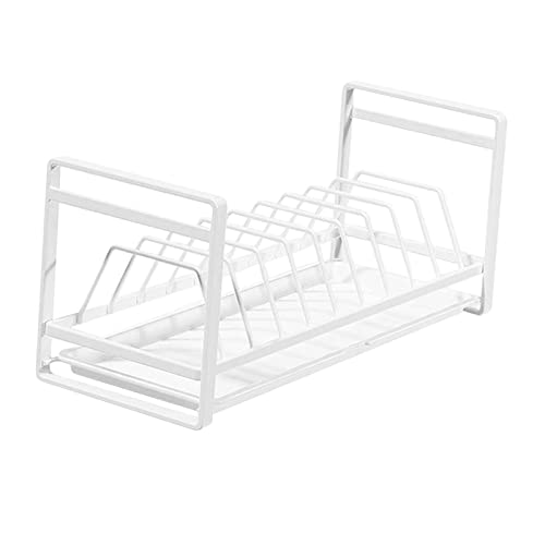 MagiDeal Steel Dish Rack Drying Plate Rack Stand Pot Lid Holder Kitchen Cabinet Organizer for Dish Plate Bowl Cup Pot Lid, Plate Holder, as described