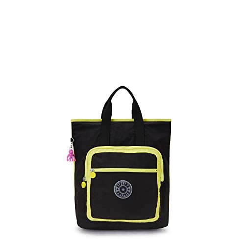 Kipling Sia 15" Laptop Tote Backpack True Black Lime