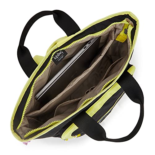 Kipling Sia 15" Laptop Tote Backpack True Black Lime