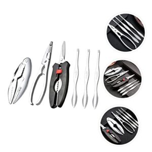 Gogogmee 1 Set 6pcs Crab Eating Tool Cookies Muddler for Cocktails Set Household Tools Crab Mallet Crab Fork Crab Leg Opener Crab Clamp and Picks Crab Eating Needle Seafood Needle