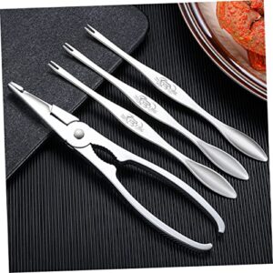 Gogogmee 1 Set 6pcs Crab Eating Tool Cookies Muddler for Cocktails Set Household Tools Crab Mallet Crab Fork Crab Leg Opener Crab Clamp and Picks Crab Eating Needle Seafood Needle