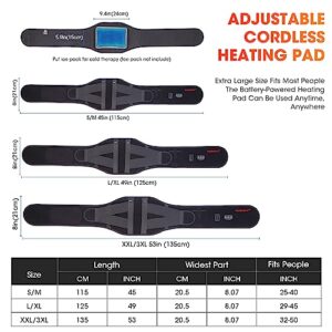 Heating Pad for Back Pain Relief - Rechargeable Wireless Electric Portable Heating Pad with Massageing Vibrations,9 Settings-6 Heating Levels&3 Massage Modes-15Relaxing Combinations Arthritis(53Inche)