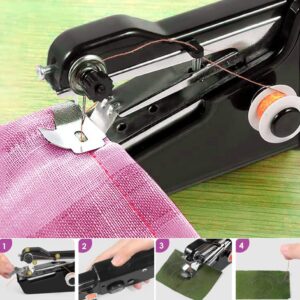 Black Handheld Sewing Machine, Mini Portable Electric Sewing Machine for Adult, Easy to Use and Fast Stitch Suitable for Clothes,Fabrics, DIY Home Travel1