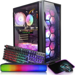 STGAubron Gaming Desktop PC Computer,Intel Core I7 3.4 GHz up to 3.9 GHz,GeForce RTX 2060 6G GDDR6,16G RAM,512G SSD,WiFi,BT 5.0,RGB Fanx6,RGB Keyboard&Mouse,RGB Mouse Pad,RGB BT Sound Bar,W10H64