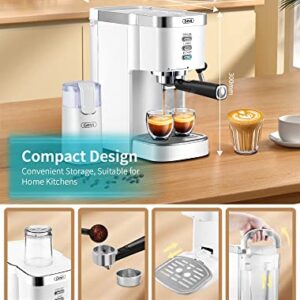 Gevi 20 Bar High Pressure Espresso Machines, Expresso Coffee Machine with Milk Frother for Espresso, Latte Macchiato, Cuppuccino,1.2L Water Tank, 1350W