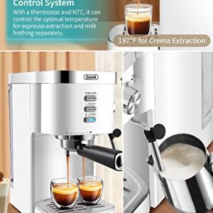 Gevi 20 Bar High Pressure Espresso Machines, Expresso Coffee Machine with Milk Frother for Espresso, Latte Macchiato, Cuppuccino,1.2L Water Tank, 1350W