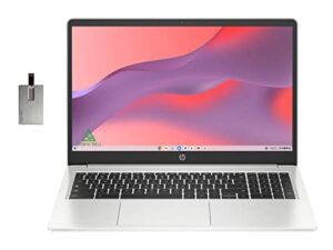 hp 2022 15.6" hd chromebook laptop, intel pentium n6000 processor, 8gb lpddr4 ram, 64gb emmc storage, intel hd graphics, 720p hd webcam, mineral silver, chrome os, 32gb snowbell usb card