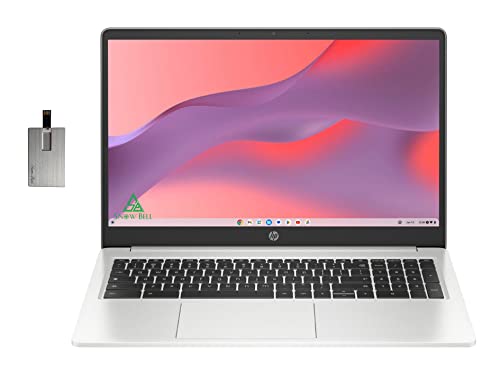 HP 2022 15.6" HD chromebook Laptop, Intel Pentium N6000 Processor, 8GB LPDDR4 RAM, 64GB Emmc Storage, Intel HD Graphics, 720P HD Webcam, Mineral Silver, Chrome OS, 32GB SnowBell USB Card