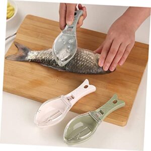 Holibanna 2pcs Scale Remover Seafood Tools Household Cleaner Descaling Fish Tool Shrimp Deveiner Tool Fish Scraper Fish Scale Scraping Tool Fish Skin Brush Fish Scale Remove Tool Green Plane