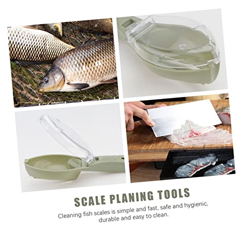 Holibanna 2pcs Scale Remover Seafood Tools Household Cleaner Descaling Fish Tool Shrimp Deveiner Tool Fish Scraper Fish Scale Scraping Tool Fish Skin Brush Fish Scale Remove Tool Green Plane