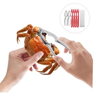 SHOWERORO 12pcs Set Eating Crab Tool Set Stainless Steel Lug Nuts Kitchen Utensil Set Blush Set Seafood Crackers Crab Crackers Metal Seafood Crackers Lobster Shell Opener Crab Sheller Tool