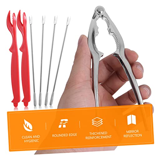 SHOWERORO 12pcs Set Eating Crab Tool Set Stainless Steel Lug Nuts Kitchen Utensil Set Blush Set Seafood Crackers Crab Crackers Metal Seafood Crackers Lobster Shell Opener Crab Sheller Tool