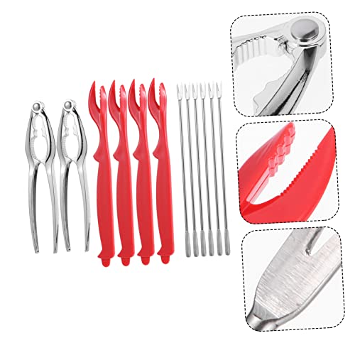 SHOWERORO 12pcs Set Eating Crab Tool Set Stainless Steel Lug Nuts Kitchen Utensil Set Blush Set Seafood Crackers Crab Crackers Metal Seafood Crackers Lobster Shell Opener Crab Sheller Tool