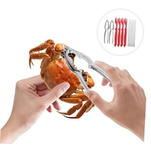 GANAZONO 12pcs Set Eating Crab Tool Set Serving Utensils Set Stainless Steel Forks Kitchen Utensil Sets Stainless Steel Crab Tools Metal Seafood Crackers Crab Eating Tools Seafood Fork Tool