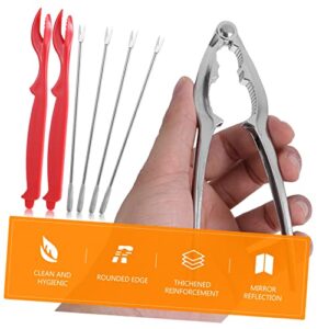 GANAZONO 12pcs Set Eating Crab Tool Set Serving Utensils Set Stainless Steel Forks Kitchen Utensil Sets Stainless Steel Crab Tools Metal Seafood Crackers Crab Eating Tools Seafood Fork Tool