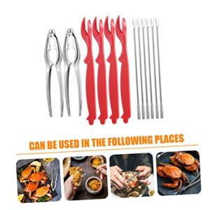 GANAZONO 24 Pcs Eating Crab Tool Set Kitchen Utensil Set Blush Set Serveware Set Crab Opener Tools Lobster Seafood Crackers Forks Lobster Eating Tool Seafood Crab Tool Crab Eating Tool Crab