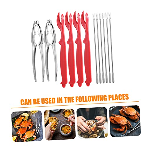 GANAZONO 24 Pcs Eating Crab Tool Set Kitchen Utensil Set Blush Set Serveware Set Crab Opener Tools Lobster Seafood Crackers Forks Lobster Eating Tool Seafood Crab Tool Crab Eating Tool Crab