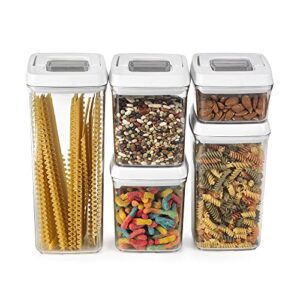 polder 5-pc airtight food storage canister set (0.5-qt (x1), 1.4-qt (x2), 2.1-qt (x1), 3.2-qt (x1))