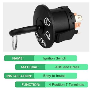 539107541 Ignition Switch with Key 4-Position Works with Husqvarna Craftsman Dixon Cub Cadet 532175566 175566 163968 725-1741 Lawn Mower John Deere GY20074 L105 L100 L110